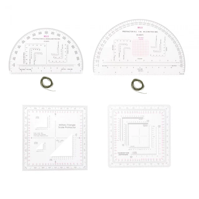 LAND NAVIGATION PROTRACTOR Reading Protractor Coordinate Scale for ...
