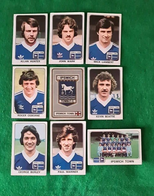 VINTAGE PANNINI FOOTBALL 79 IPSWICH TOWN 9 Stickers Club Badge Silk All ...