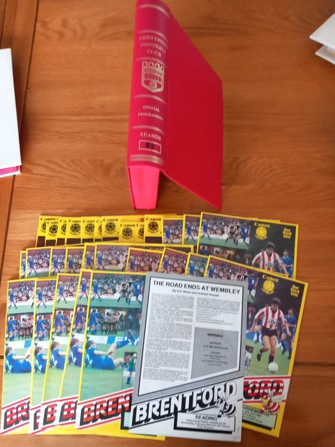 BRENTFORD FOOTBALL PROGRAMMES 1984-85 Complete Seasons With Binder £15. ...
