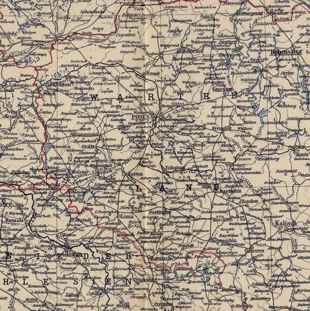 1943 VINTAGE WWII Map Of Wartheland Posen Poznan Germany Occupied ...