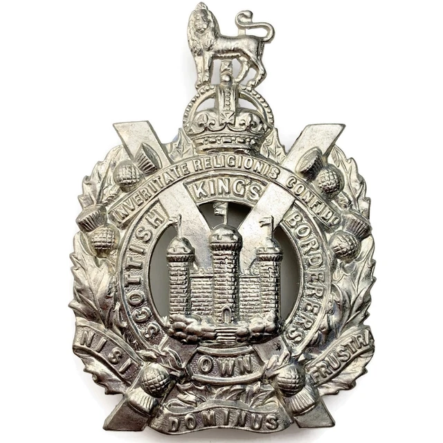 ORIGINAL KINGS OWN Scottish Borderers Regiment KOSB King's Cap Badge £ ...