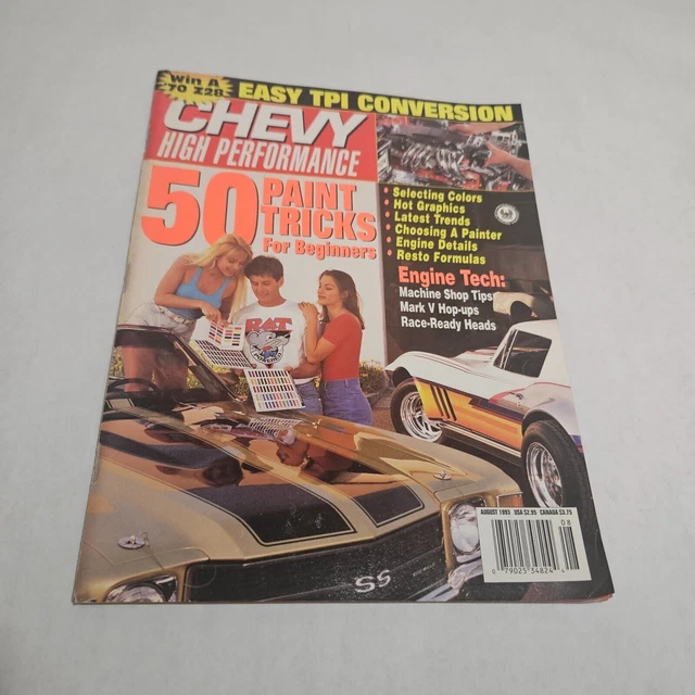 CHEVY HIGH PERFORMANCE Magazine August 1993 50 Paint Tricks Engine Tech ...