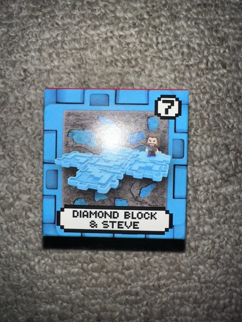 A MINECRAFT MOVIE DIAMOND BLOCK & STEVE Mcdonald's Happy Meal Toy ...