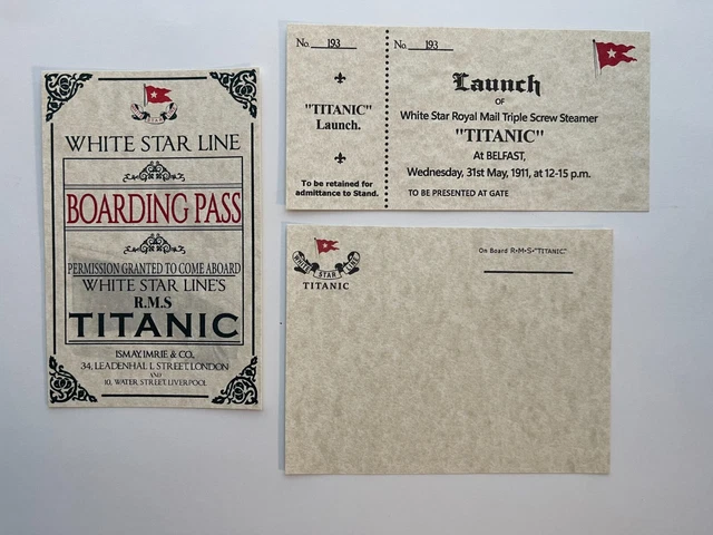 Titanic Boarding Pass Titanic Launch Ticket Titanic Postcard And 4940