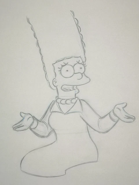 MARGE SIMPSON ORIGINAL Production Animation Drawing The Simpsons ...