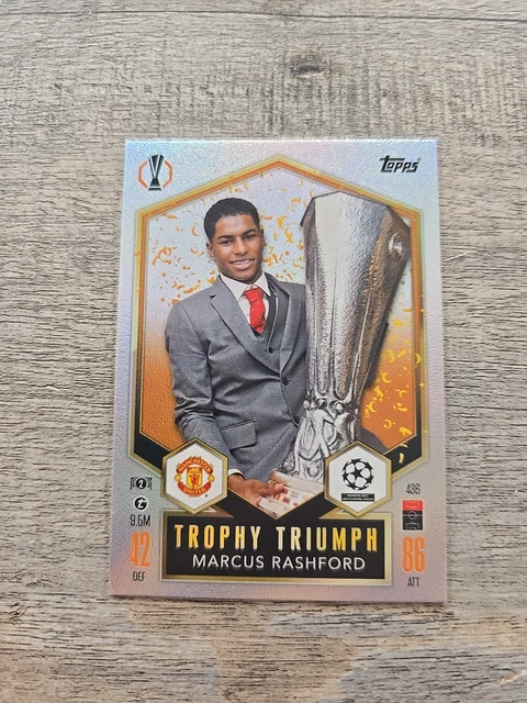 TOPPS MATCH ATTAX 2024/25 Marcus Rashford Trophy Triumph Manchester ...