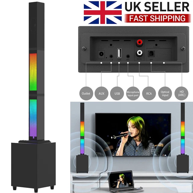 4-IN-1 WIRELESS SOUNDBAR System + RGB Lights 3D Surround Sound ...