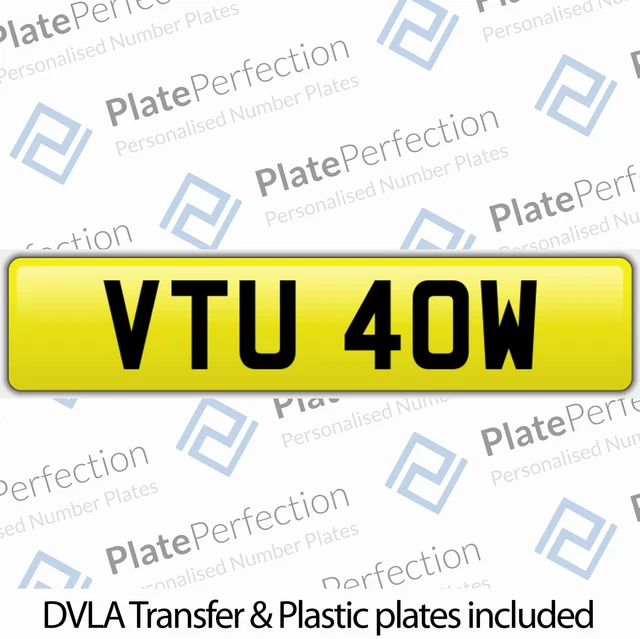 VTU 40W 3X3 1980 Con Sufijo Preciado Matrícula Privada Registro Dvla ...
