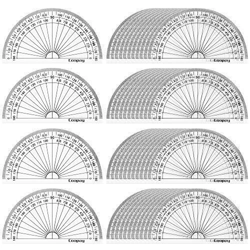 48 PACK PLASTIC Protractors Clear Protractor Student Math Protractor ...
