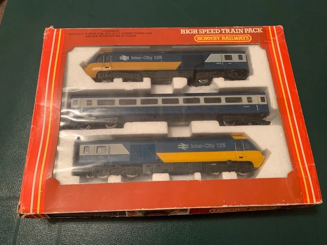 HORNBY INTERCITY 125 HST High Speed Train Blue/Grey 3 Car Set - DCC ...