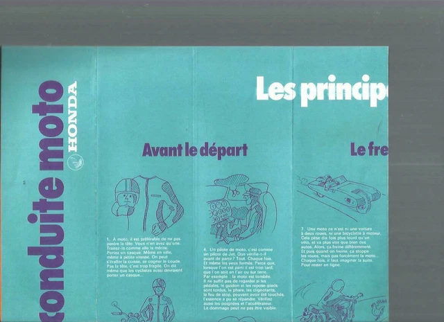 AFFICHE - TECHNIQUES De Conduite Moto - Honda EUR 6,00 - PicClick FR