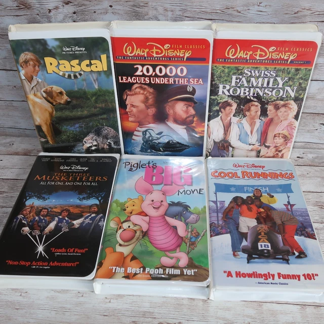 DISNEY VHS WHITE Clam Shell Case Bundle x 6 Cool Runnings 20000 Leagues ...
