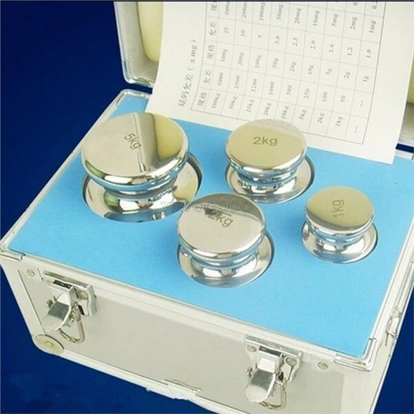 F1 GRADE 1KG-5KG Precision Stainless Steel Scale Calibration Weight Kit ...