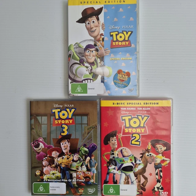 DISNEY PIXAR TOY Story 1 2 3 DVD Movie Collection Lot Like New Pal R4 ...
