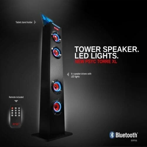 SUMVISION PSYC TORRE XL Bluetooth Wireless Tower Speaker 24w Radio ...