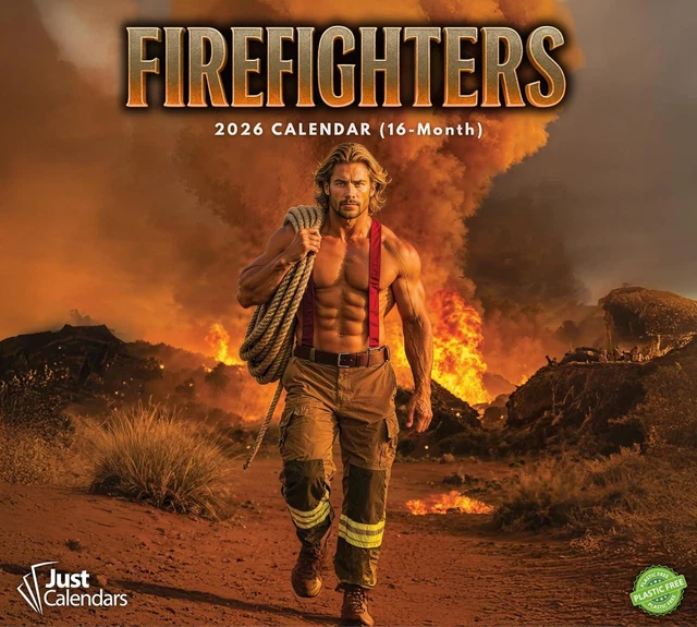 2026 FIREFIGHTERS DELUXE Wall Calendar Sexy Firemen, Fire Trucks ...
