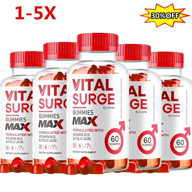VITAL SURGE GUMMIES, Male Support Gummies Formulated with Vitamin B12 ...