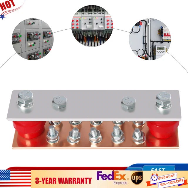 TWO LAYERS COPPER Ground Bus Bar Wall Mounted Ground Bar Kit Electric W ...