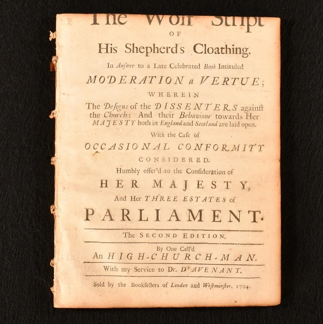 1704 THE WOLF Stript of His Shpeherd's Cloathing Charles Leslie Scarce ...