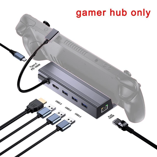 FOR STEAM DECK Dock 6-in-1 Charging Docking Station Adapter USB Hub ...