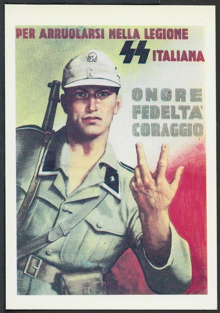 CARTOLINA MANIFESTO PER Arruolarsi nella Legione Italiana Onore Fedeltà ...