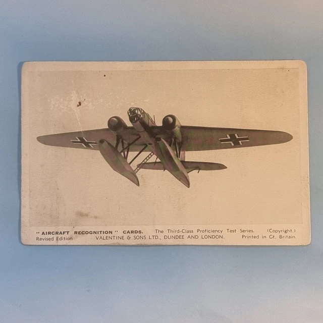 WW2 AIRCRAFT RECOGNITION Postcard C1940 Luftwaffe Heinkel He115 ...