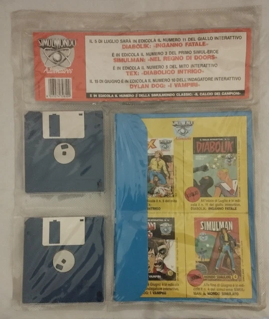 SIMULMONDO ADVENTURES GIOCO Pc-Ibm-Amiga Diabolik N° 10 1993 Blisterato ...