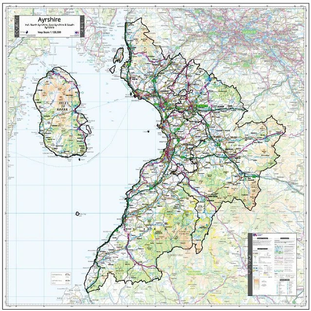 SCOTLAND - COUNTY MAP OF AYRSHIRE - Ordnance Survey Mapping - NEW for ...