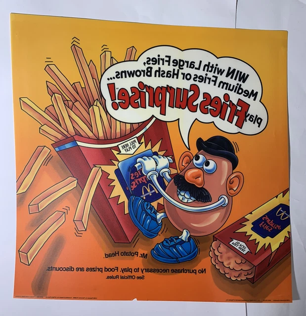 MCDONALDS TRANSLITE SIGN Mr Potato Head Fries Surprise Happy Meal 1990 ...