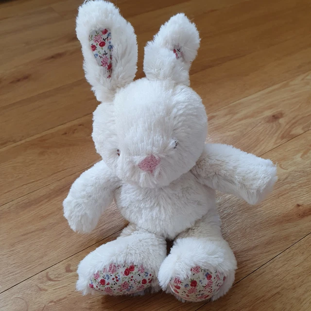 EARLY LEARNING CENTRE White Bunny Rabbit Floral Ears Feet Soft Toy ...