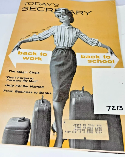 VINTAGE TODAYS SECRETARY Magazine Sept 1961 Office Mad Men Culture ...