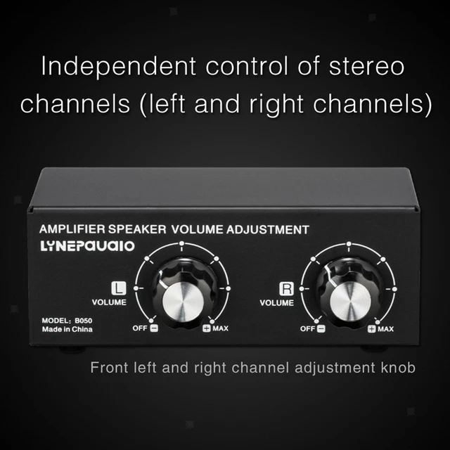 SPEAKER VOLUME SWITCH Box Left Channels Amplifier Banana Plug Speakers ...