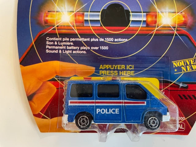 MAJORETTE 1/64 Sonic Flasher fourgon police ( sous blister , NON TESTER ...