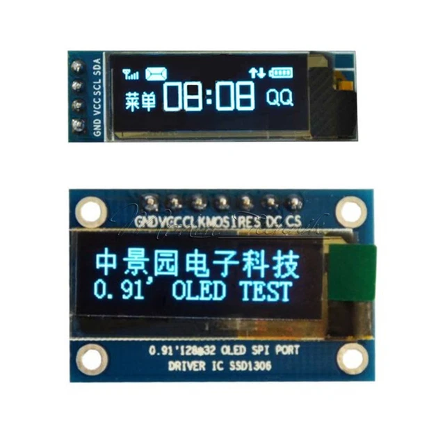 3.3V/5V 0.91& IIC I2C Serial SPI OLED LCD Anzeigen 128x32 AVR PIC STM32 Arduino EUR 3,02 ...