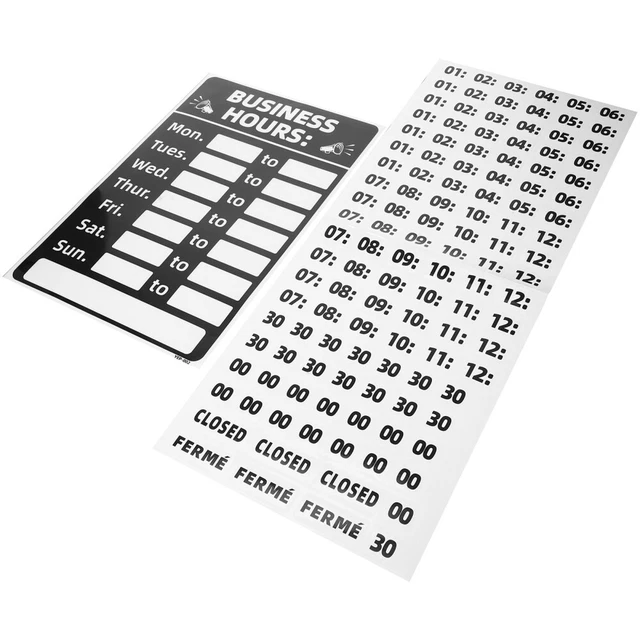 BUSINESS HOURS SIGN Signage Work Store Sticker Office Signs for ...