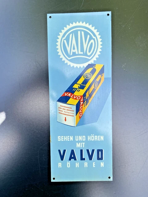 WERBESCHILD - BLECH - Valvo Röhren - Sehen und Hören EUR 125,00 ...