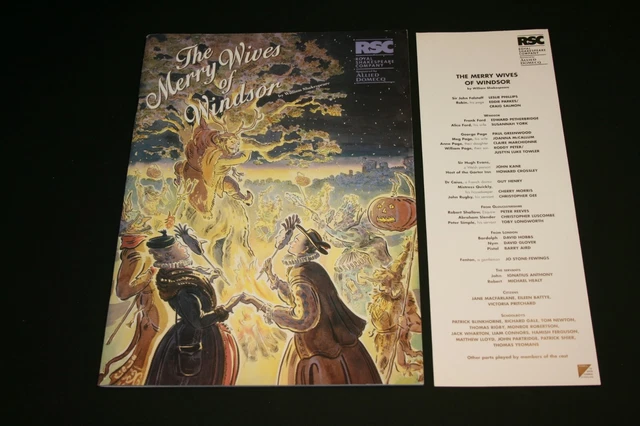 RSC 1996 THEATRE Programme, Cast List & Ticket- The Merry Wives of ...