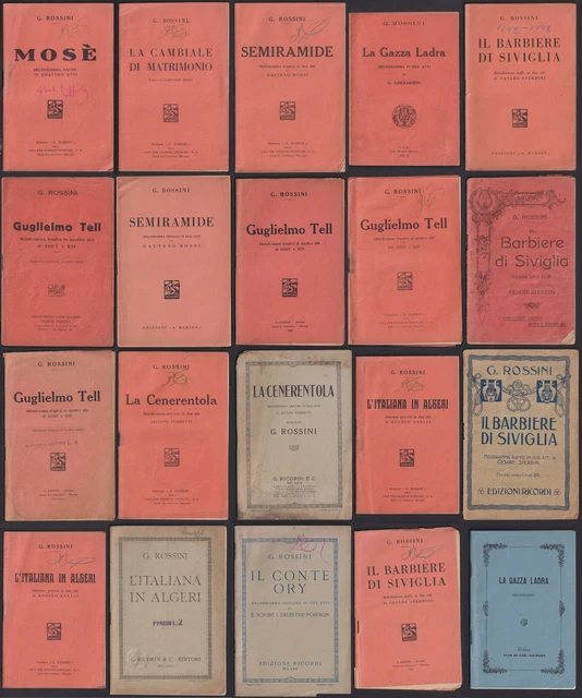 20 LIBRETTI VINTAGE d'opere liriche di Gioachino Rossini XG EUR 55,00 ...