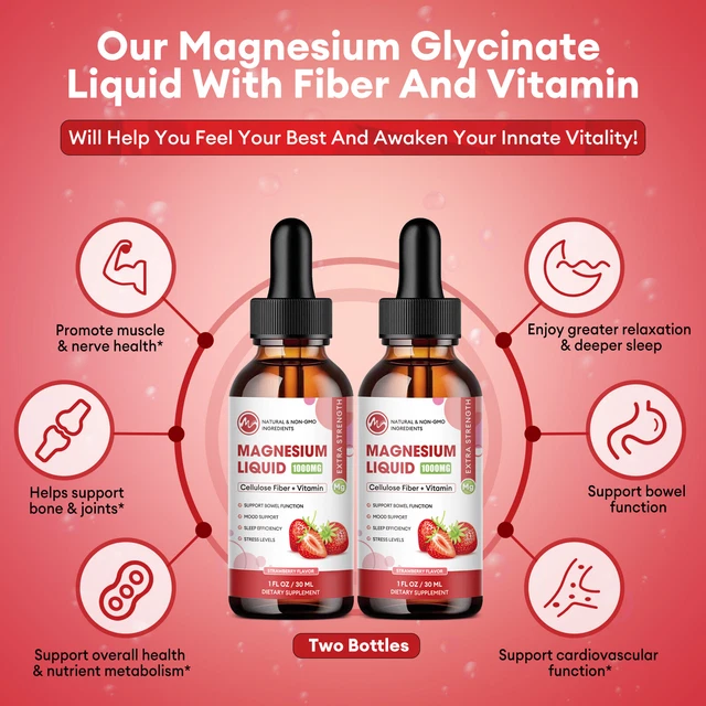2X MAGNESIUM GLYCINATE Liquid Drops, Magnesium Supplement, Broost ...