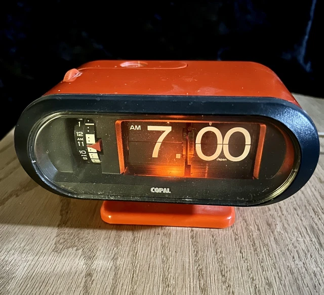 VINTAGE 70S COPAL Flip Alarm Clock RP-233 Japan Mod Space Age Orange ...