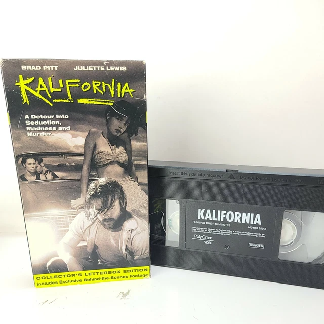 KALIFORNIA VHS POLYGRAM Video Letterbox Unrated 1996 Brad Pitt Juliette ...