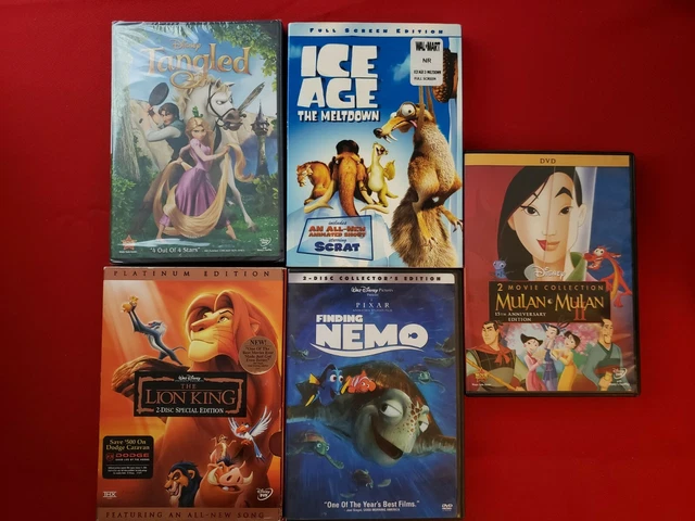 DISNEY PIXAR MOVIE Lot Collection: Lion King, Mulan, Tangled, Ice Age ...
