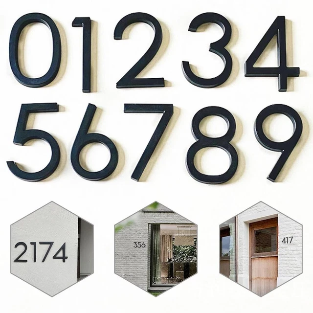DIGITAL HOUSE NUMBER Number Decor Large Modern Numbers Stainless Steel ...