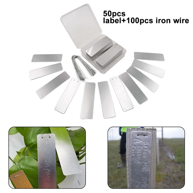 RUSTPROOF ALUMINUM TREE ID Tags Waterproof Metal Labels for Plants (Set ...