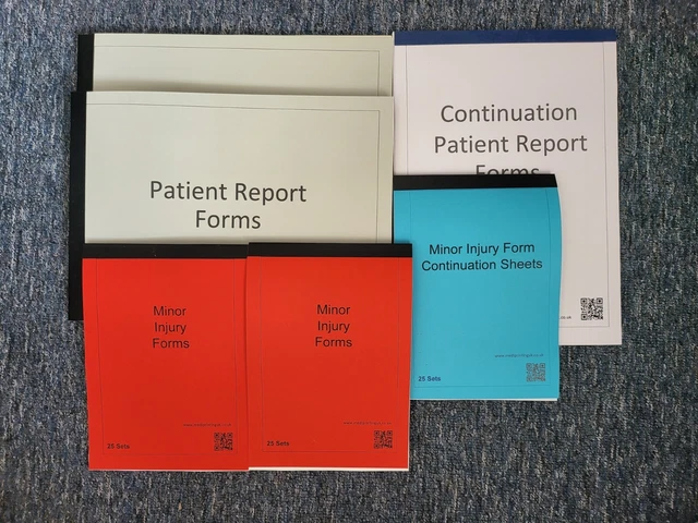 PRF AND MINOR Injury form Combi Pack. With Continuation sheets. NOW ...