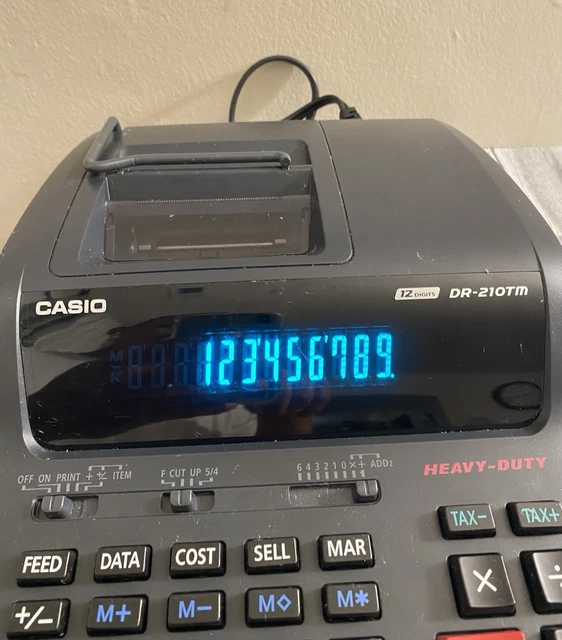 CASIO DR-210TM HEAVY-DUTY Desktop Printing Calculator Tested Works! No ...