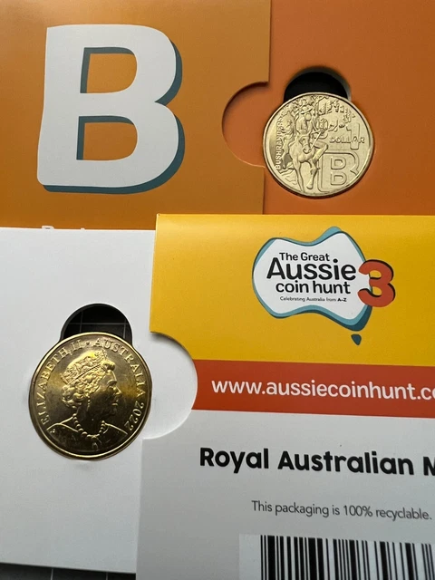 AUSTRALIA 2022-THE GREAT Aussie Coin Hunt 3 Alphabet Letter B $1 Coin ...