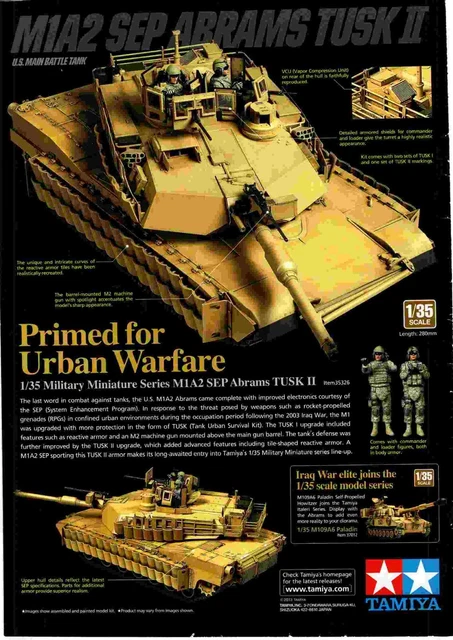PPOT51 MODEL KIT Advert 11X8 Tamiya M1A2 Sep Abrams Tusk Ii U.s Battle ...