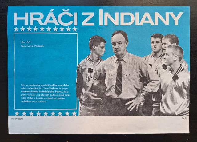 HOOSIERS, GENE HACKMAN, Original A4 Czech Movie Poster £26.40 - PicClick UK
