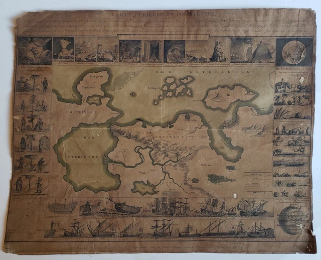 CARTE ANCIENNE CURIEUSE Et Instructive Paris Début XIX Ieme siècle EUR ...